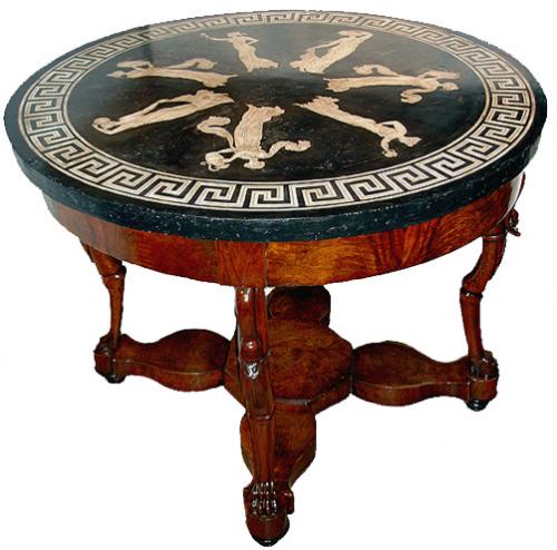 A 19th Century Italian Scagliola Black Slate Table Top No. 955 - C ...