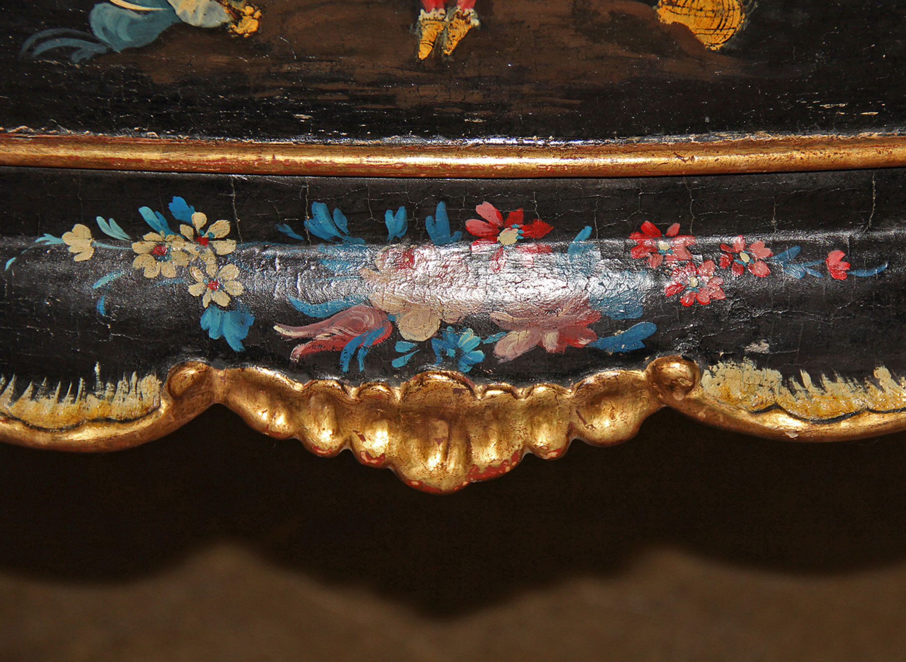 A Highly Rare 18th Century Venetian Rococo Chinoiserie Polychrome ...
