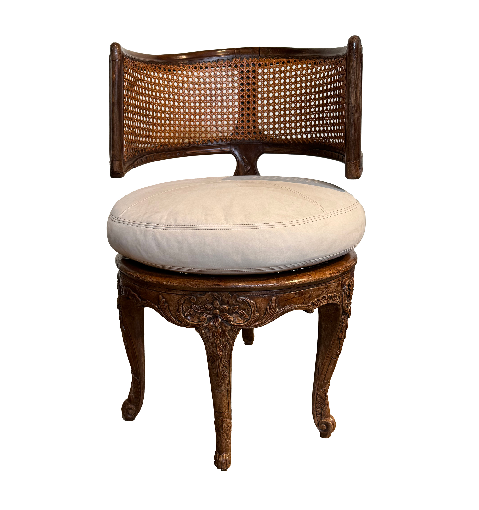An 19th Century Oval Hand carved Walnut and Cane Corner Chair No4932 ...
